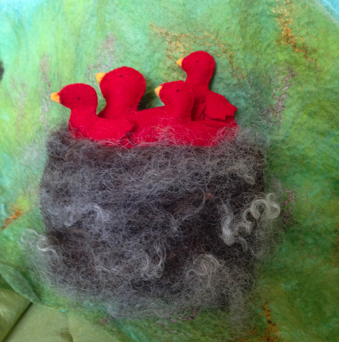 Baby Birds and Mama in a Nest - Finger Puppet Magic – Juniper Tree Puppets